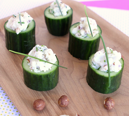 Recette Concombre Farci Au Chèvre Frais Et Noisettes Grillées - Envie ...